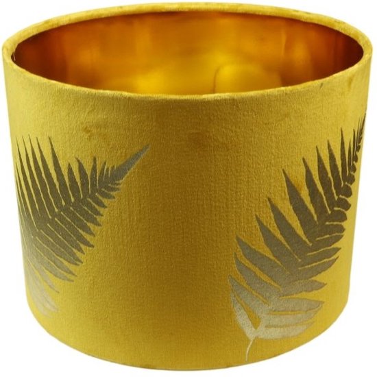 Poppy Lampenkap - 32x32x24cm - Mosterdgeel/Goud - Velvet - lampenkap ...