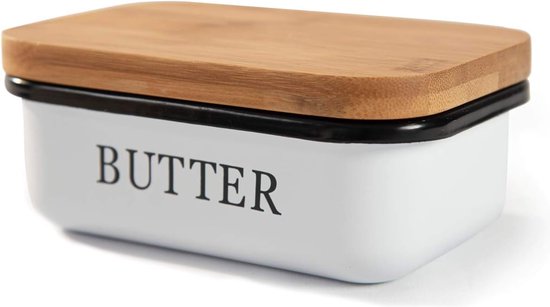 Botervloot met houten deksel, boterstolp voor 250 g boter ...