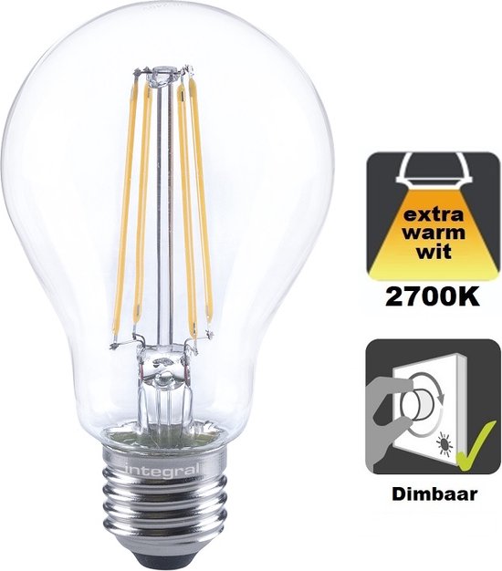 Standaard bol - E27 - 4.5W - Extra Warm Wit - 2700K - Dimbaar - Filament - Helder | bol