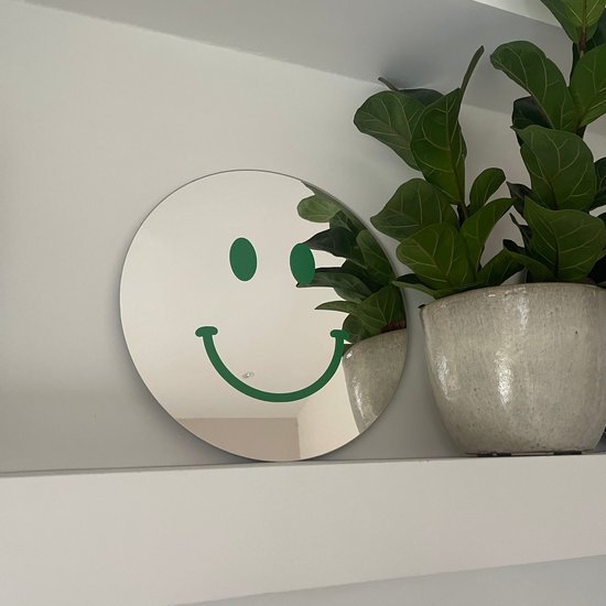 Groene Smiley Spiegel - 38cm - Rond | bol