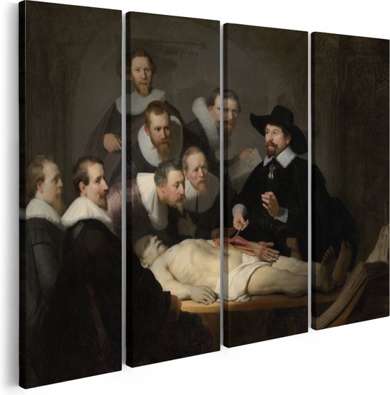Artaza Canvas Schilderij Vierluik De Anatomische Les van Dr Nicolaes ...