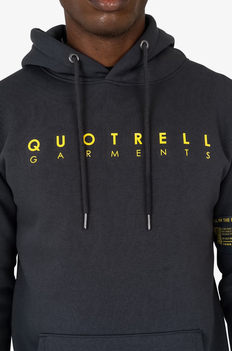 Quotrell - ARUBA HOODIE - ANTHRACITE/YELLOW - XS | bol
