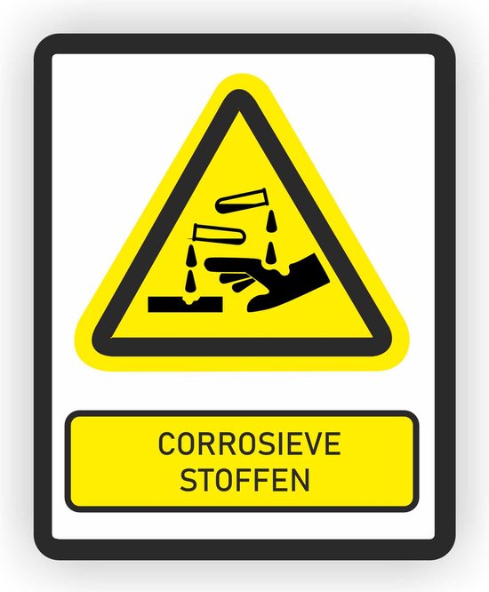 Corrosieve stoffen waarschuwing sticker. | bol