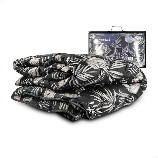 HappyBed | 240x220 cm - Één dekbed voor het hele jaar - Black leaves ...