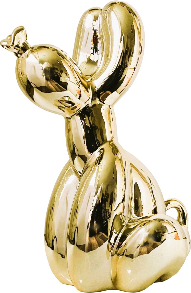 Keramieken Ballonhond Goud | Poepende ballon hond | Poepende ballon ...