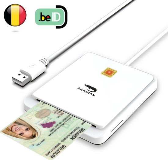 Kaaiman® ID Kaartlezer – eID Kaartlezer België – Wit – Lecteur de carte ...