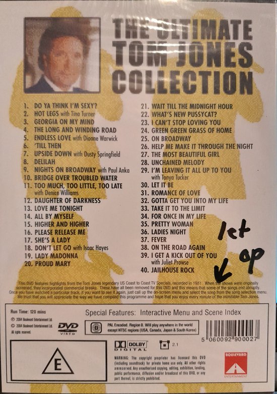 Tom Jones - The Ultimate Tom Jones Collection (Dvd), Tom Jones | Dvd's ...