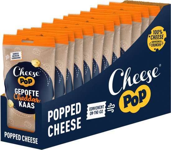 Cheese Pop | Snack Gepofte Cheddar Kaas | 12 Stuks | 12 x 20 g | bol