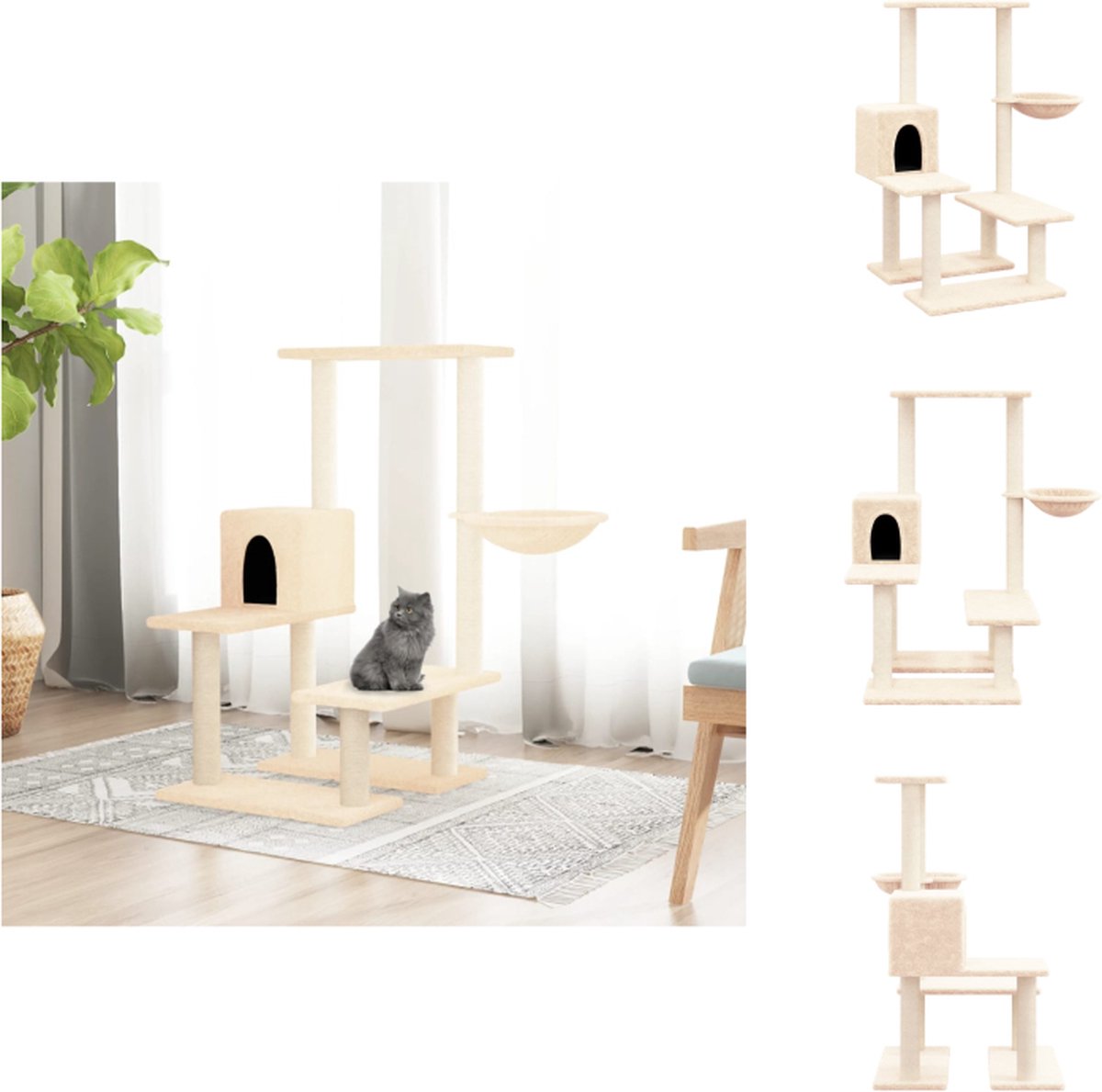 vidaXL Kattenmeubel - Alles-in-één - 47.5 x 60 x 94.5 cm - Sisal ...