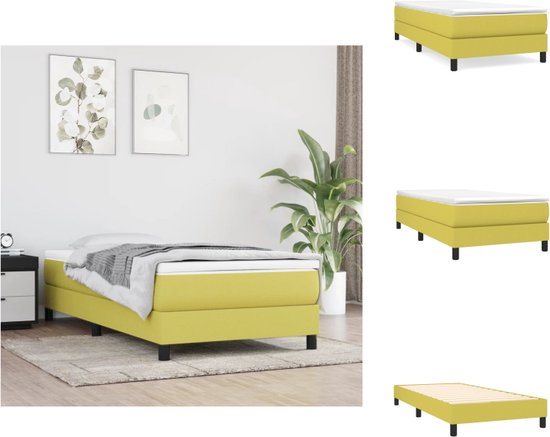 vidaXL Boxspring Frame - Groen - 203 x 80 x 25 cm - Stof en Multiplex ...