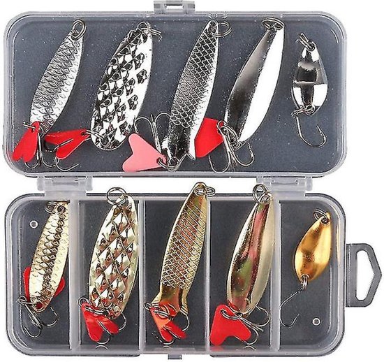Set Blinkers in Doosje - 10 stuks - Snoek, Forel & Baars vissen ...