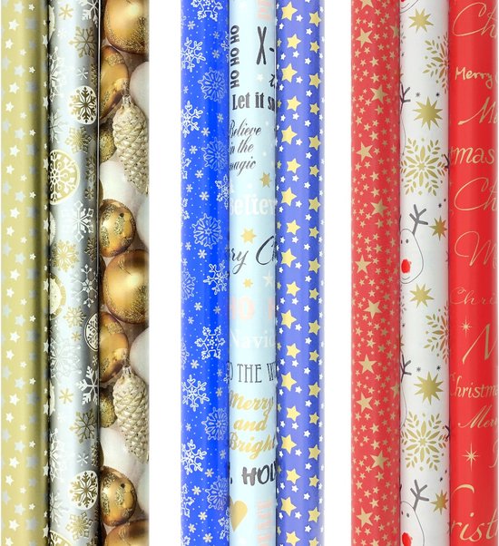 CHRISMAS COMPLETE cadeaupapier - Kerstpapier inpakpapier voor Kerst - 3 ...