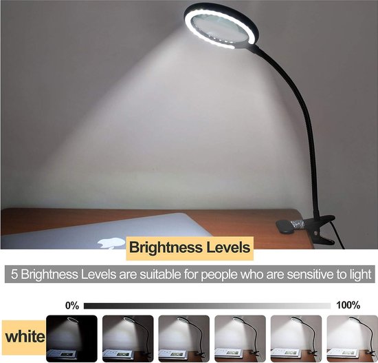 3-voudige dimbare daglicht-led-vergrootlamp, vergrootglas met 6 ...