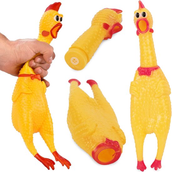 Schreeuwende Kip - Hondenspeelgoed - Piepende Kip - Rubber - 1 Stuk | bol