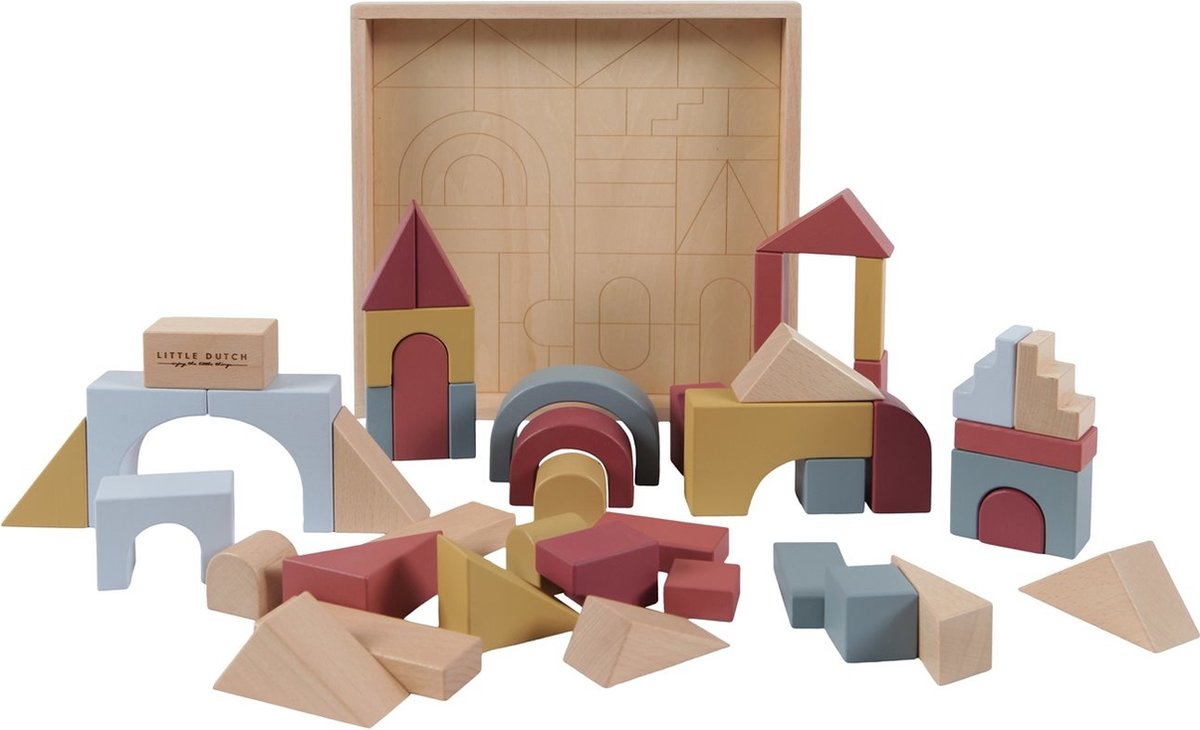 Little Dutch Houten Blokkendoos 47-delig Pure And Nature | bol.com
