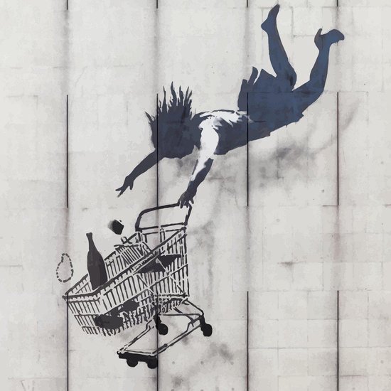 BANKSY The Falling Shopper Canvas Print | bol