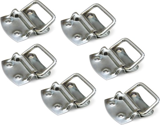 6x stuks kisthandvat / kistgrepen staal verzinkt 10,5 cm - handvatten ...
