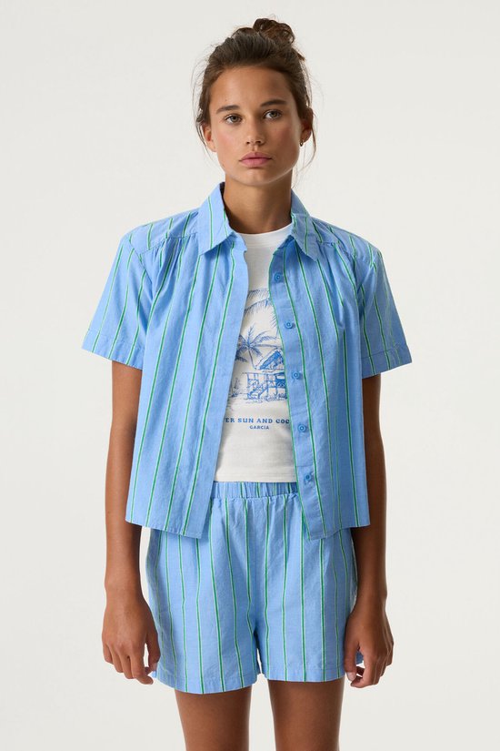GARCIA Meisjes Effen Blouse Blauw Korte mouw | bol