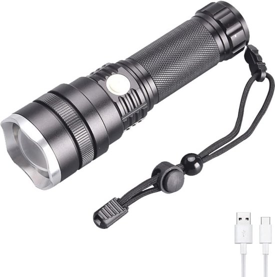 Oplaadbare LED zaklamp XHP50 - Krachtige fakkels - Super Heldere 5000 Lumen - Zoomable... | bol