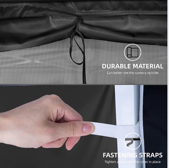 Zonneklep zijwand, zonnewand met deur en raam voor 10×10 pop-up luifel ...