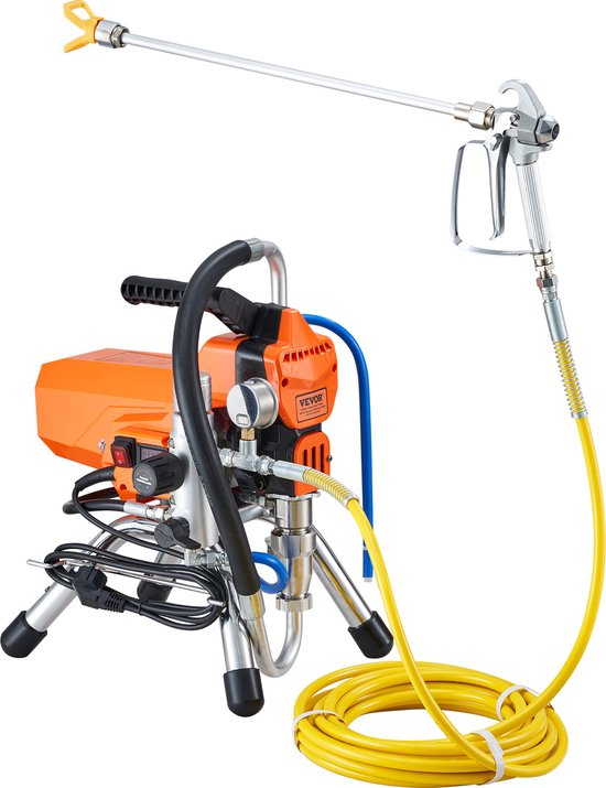 VEVOR Hogedruk Airless Spuitpistool, 2200W, Vermogen Tot 2 l/min,voor Huismeubilair,... | bol