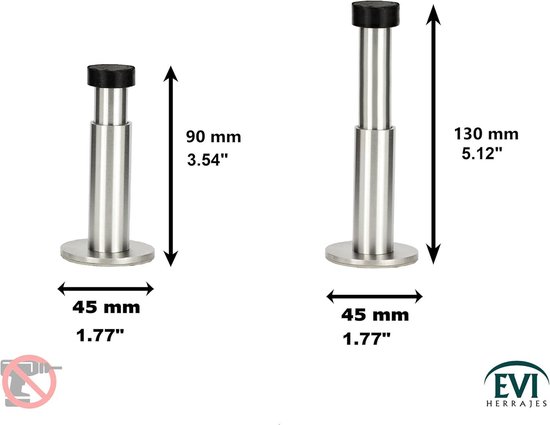 Deurstopper verstelbaar voor muur installatie - zelfklevend of met ...