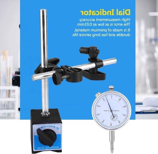 Magnetisch meetstatief met meetklok - centrale klem - meethorlogehouder ...