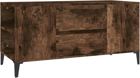 TV-kast multiplex gerookt eiken 102 x 44,5 x 50 cm - Stijlvolle en ...