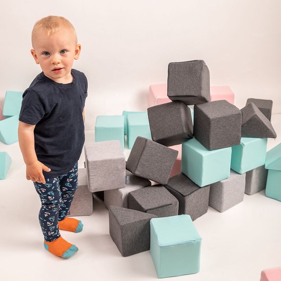 KiddyMoon foam blokjes voor baby zachte blokken 12 stuks foam speelgoed ...