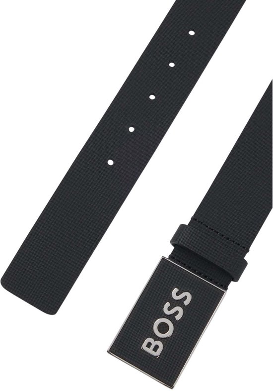 BOSS Leren Riem Boss Icon-S1 Sz40 Belt W115 Black Silver Zwart | bol