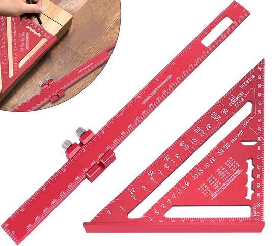 310mm Ironing Carpenter Hook Set - 180mm Metric Triangular Ruler ...