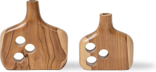 Bullet design vazen - naturel teak hout - teakhouten design objecten ...