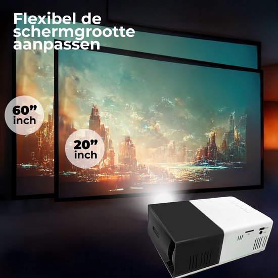 Denver Mini Beamer Full HD - Projector met USB-C, HDMI, MicroSD - PR800 ...