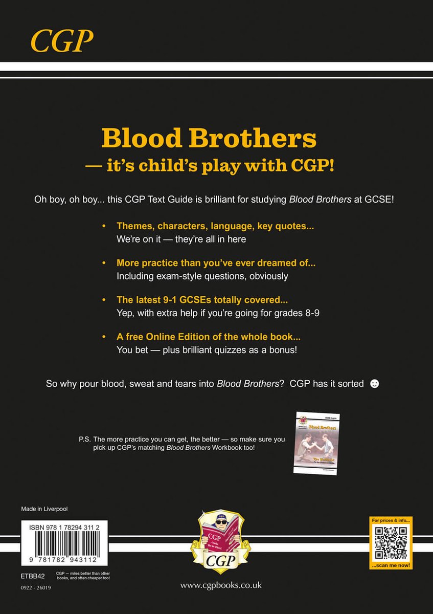 GCSE English Text Guide Blood Brothers | 9781782943112 | Cgp Books ...
