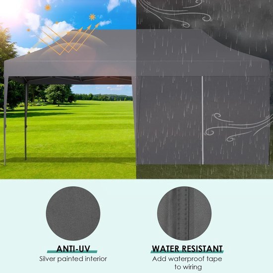 Easy up partytent - Paviljoen tent - 3x6 m Partytent opvouwbaar ...