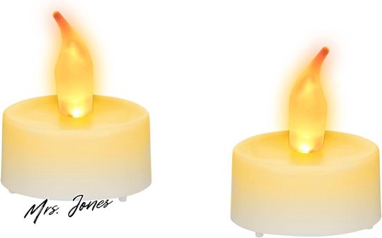 Mrs. Jones LED theelichten - Set van 2 - Sfeervol - Gele vlam ...