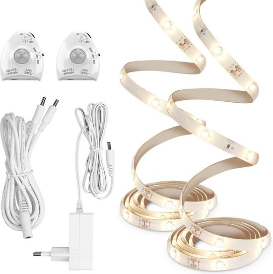 LED strip met bewegingssensor - 2x lichtstrip met timer en dimmer ...