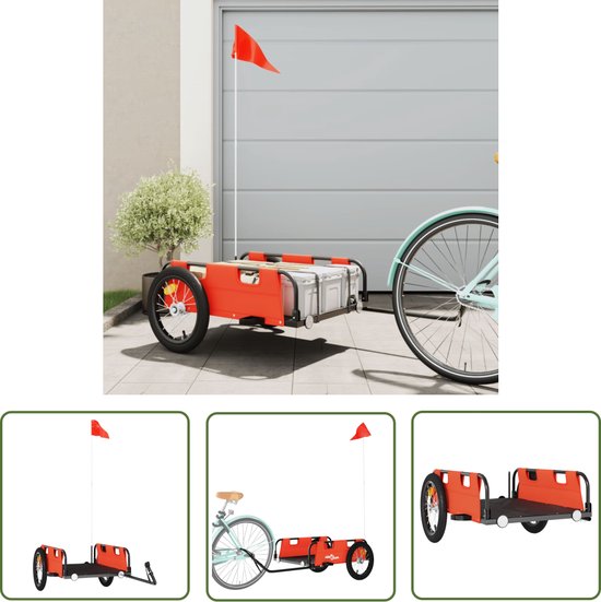 vidaXL Fietsbak - Fietstrailer - Fietstrailer oxford stof en ijzer ...