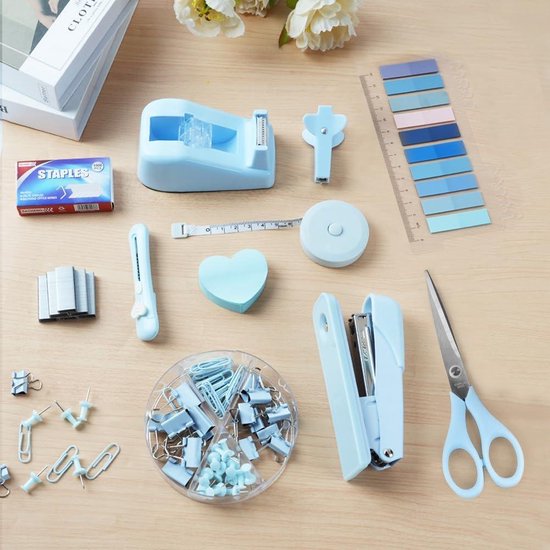 Desk Accessory Set - Includes Stapler, Adhesive Tape Holder, Staple ...