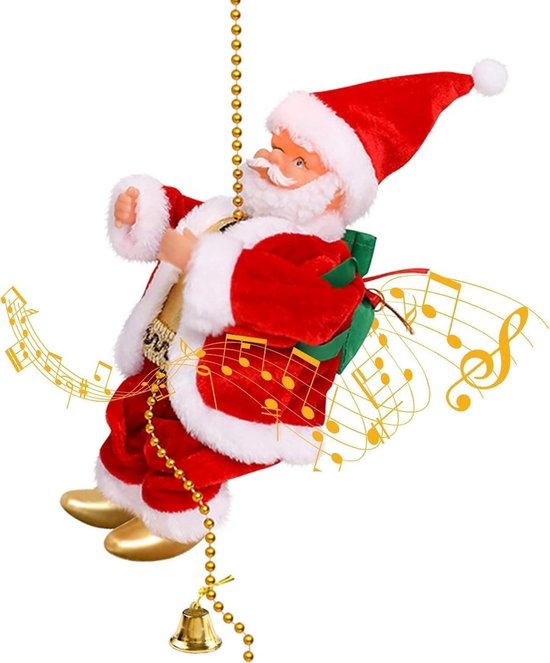 Elektrische Klimmende Kerstman Aan Touw - Voor Binnen en Buiten ...