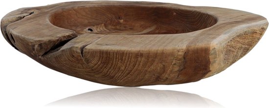 Houten Schaal van Teak Hout - Fruitschaal - Decoratieve Schaal van ...