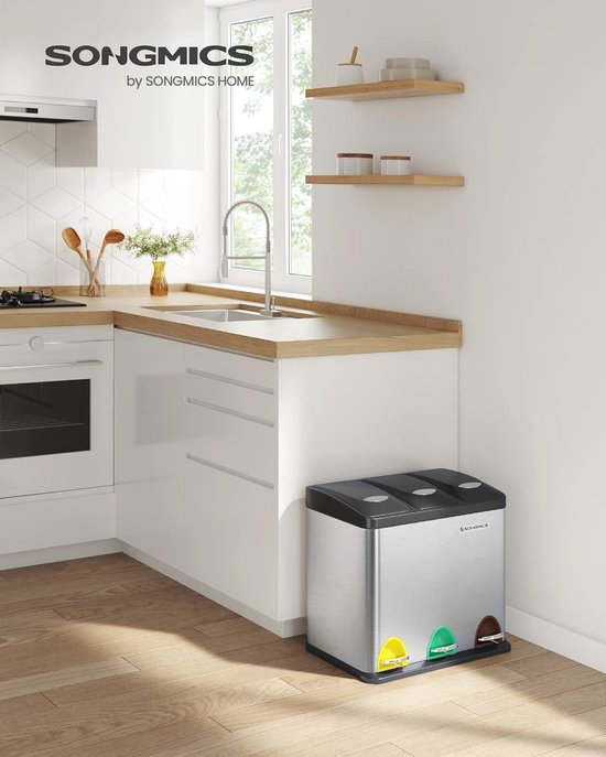 Afvalemmer voor Keuken met Afvalscheiding, 3 x 8L - Modern Design ...