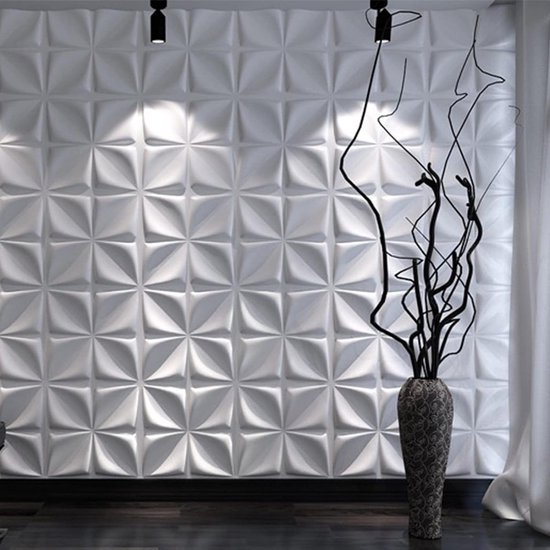 3D wandpanelen - getextureerde wandbekleding - wit - 3 vierkante meter ...