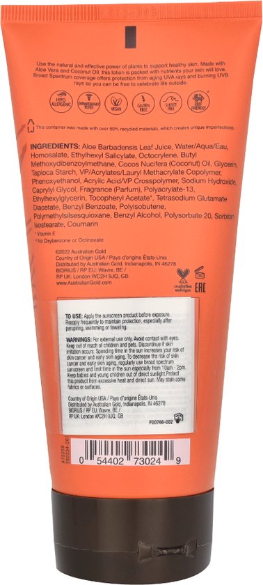 Australian Gold SPF 50 Plant Based Lotion 177ml | bol
