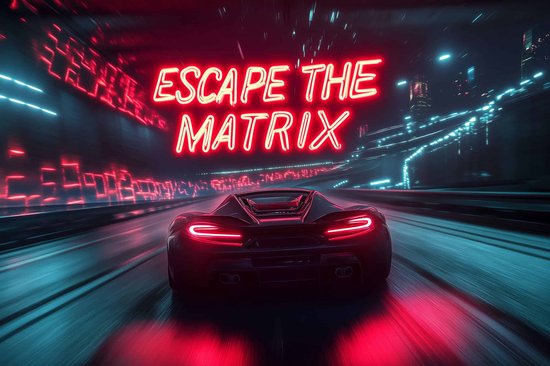 Escape the Matrix Poster | Tekst Poster | Quote Poster | Neon Poster ...