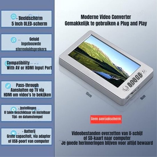 DD® Vhs Videorecorder - Videorecorder - Videobanden Digitaliseren - 15x9x1cm - Wit | bol