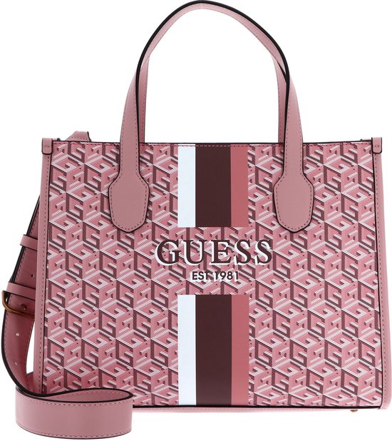 GUESS Schoudertas Silvana Two Compartment Tote Apricot Rose Logo Roze | bol