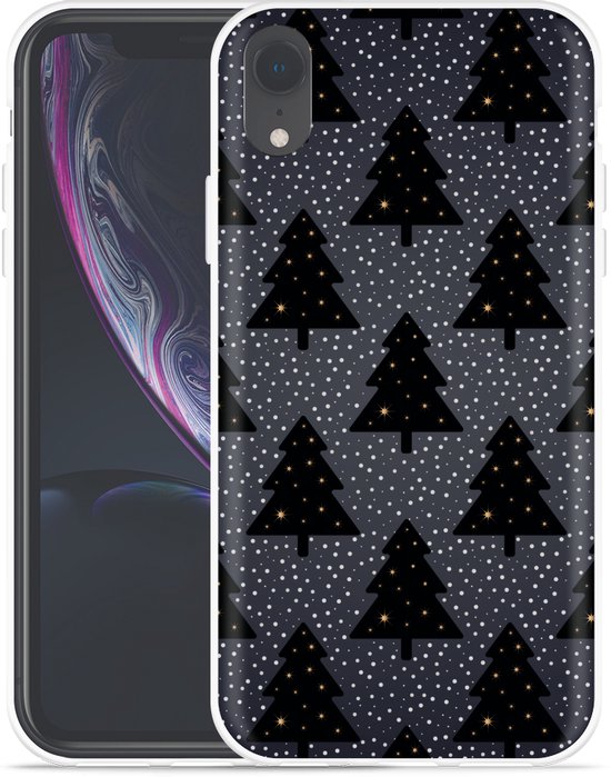 Cazy Hoesje geschikt voor iPhone Xr - Snowy Christmas Tree | bol