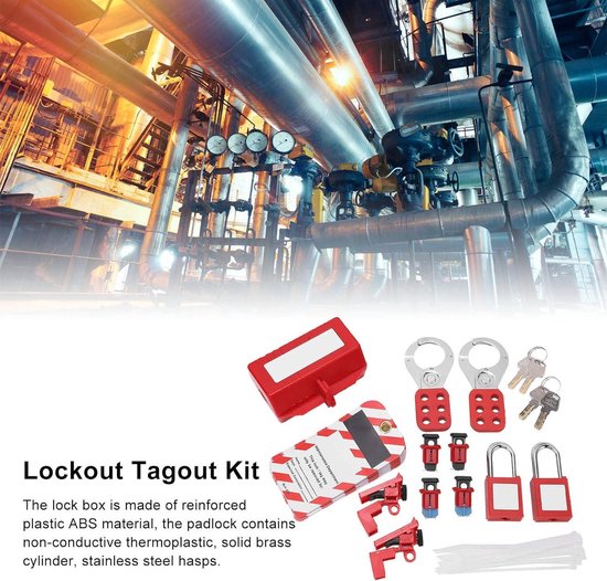 Stroomonderbreker Lockout Tagout-set Hangslot Loto-labels Hasps Medium ...