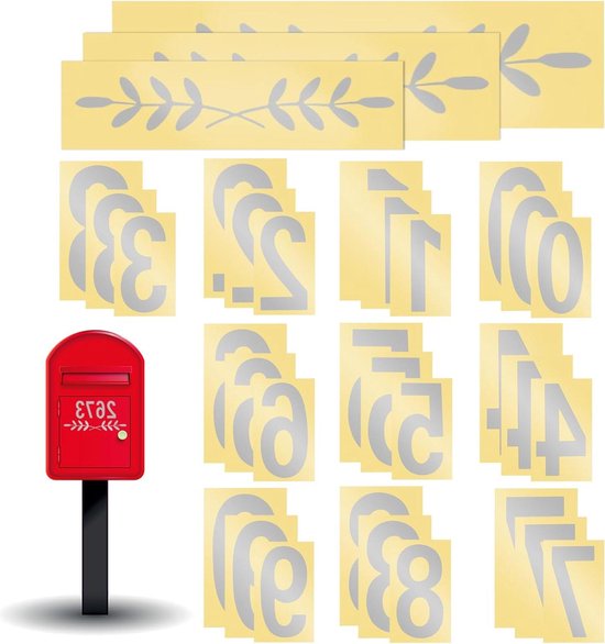 30 pieces weatherproof adhesive numbers - silver, 0-9 house number ...